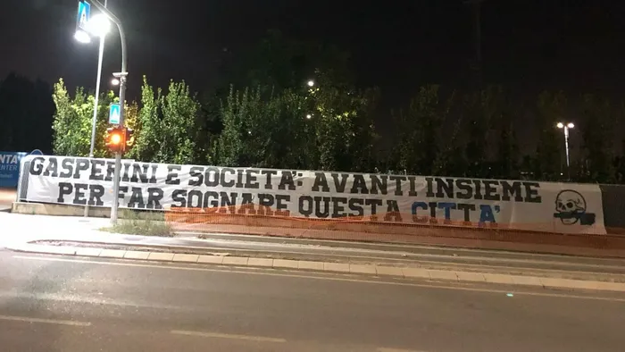 A Zingonia striscioni pro Gasp e stasera presidio tifosi